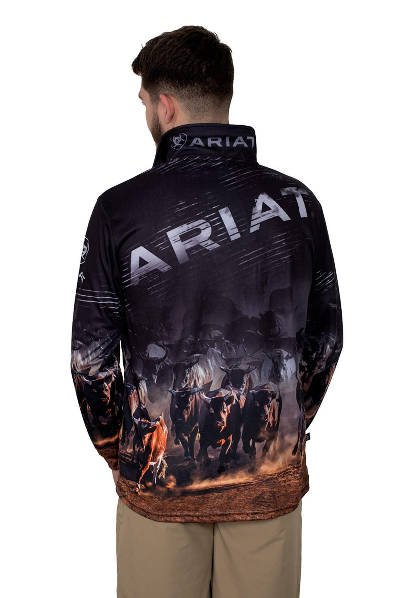 Ariat Men's Fishing Shirt - Western Cattle Herd – Crossdraw Country Co.