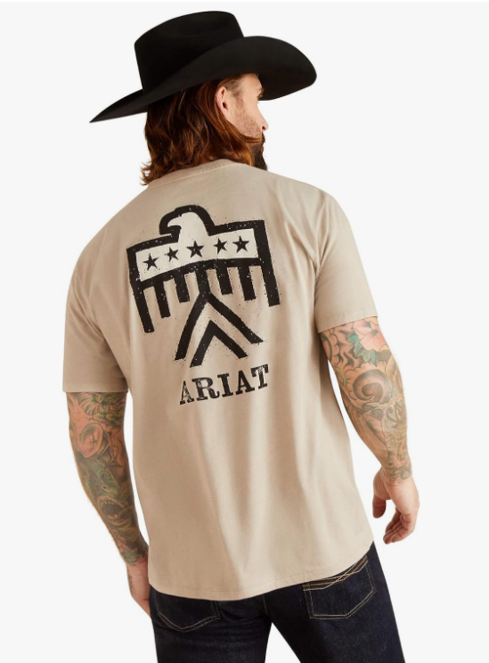Ariat Men's Thunderbird T-Shirt - Khaki Heather – Crossdraw Country Co.