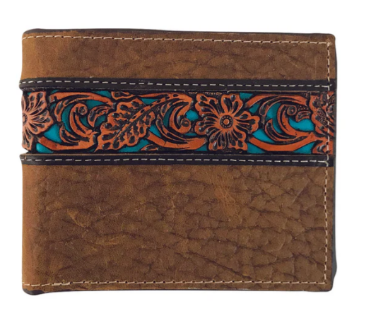 Roper Bi- Fold Men's Tooled Leather Wallet- Tan – Crossdraw Country Co.