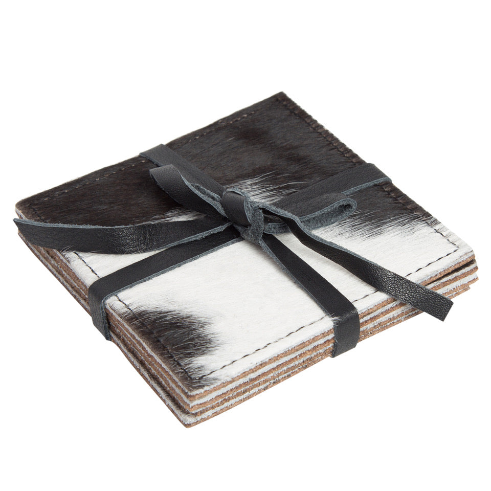 The Design Edge Cowhide Coasters - Set of 4 – Crossdraw Country Co.